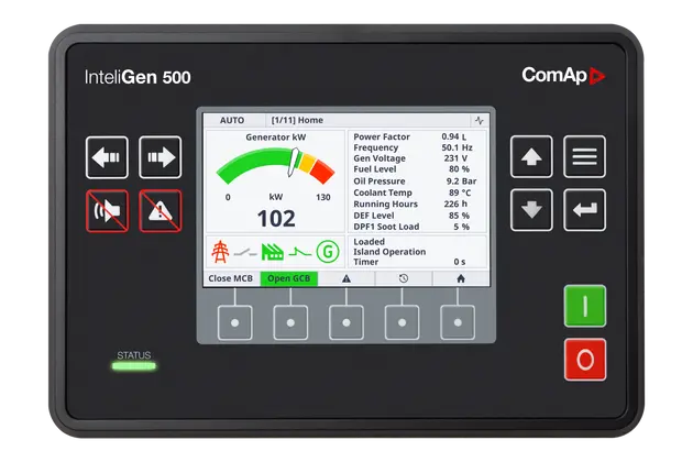 ComAp - InteliGen 500: ComAp’s Advanced Paralleling Gen-set Controller with 5” Colour Display